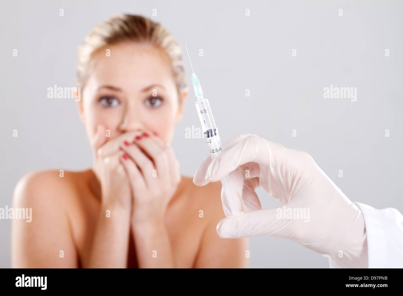 scary botox injection Stock Photo - Alamy