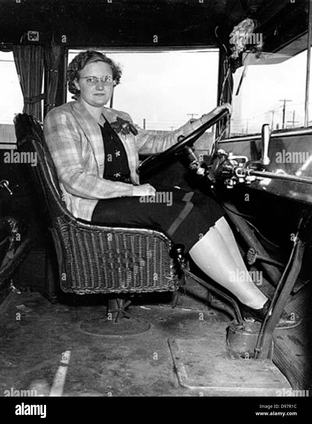 This image shows a female bus driver in Washington State, captured by ...