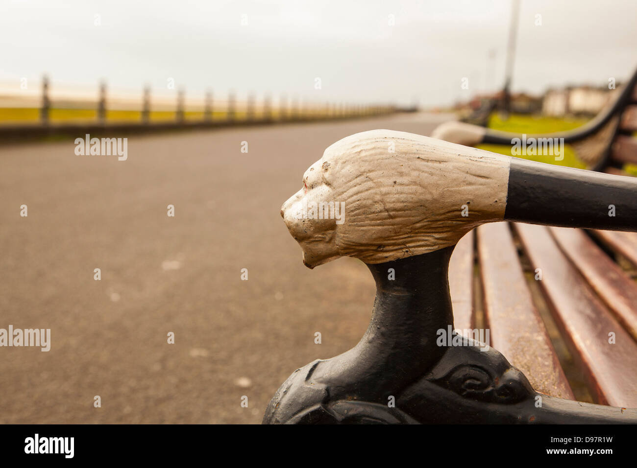 Ornate bench arm Stock Photo - Alamy