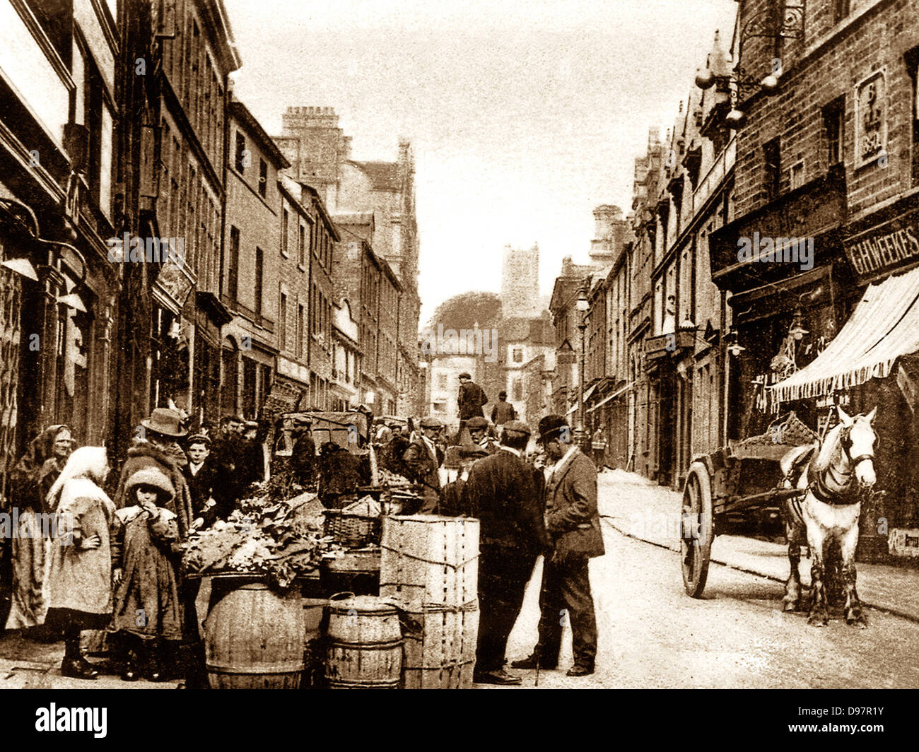 Lancaster Market Day early 1900s Stock Photo - Alamy