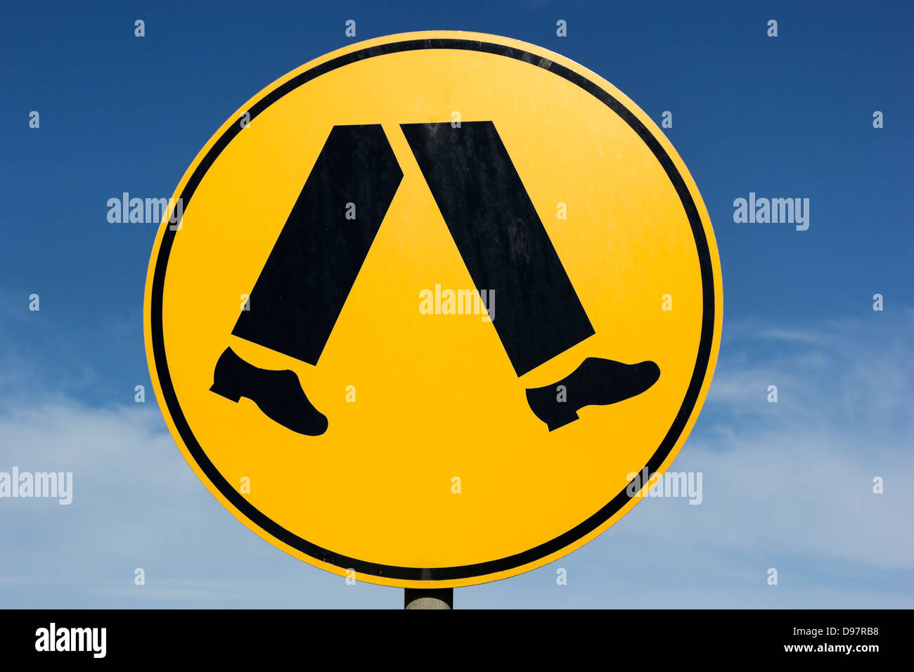 Yellow pedestrian crossing sign hi-res stock photography and images - Alamy