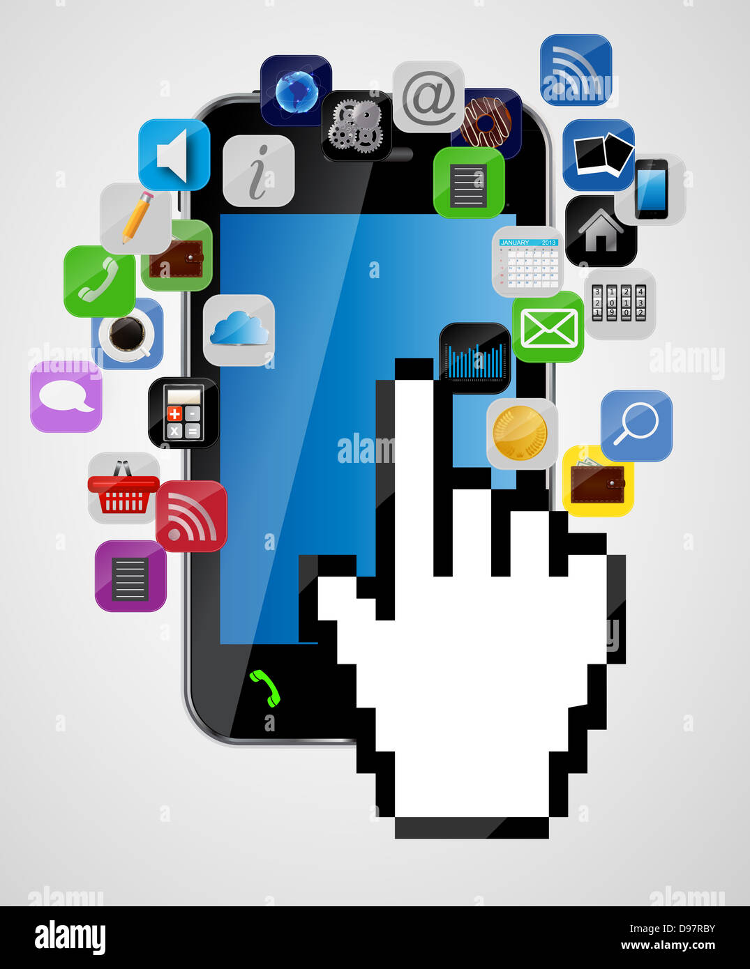 Cursor hand usa design hi-res stock photography and images - Alamy