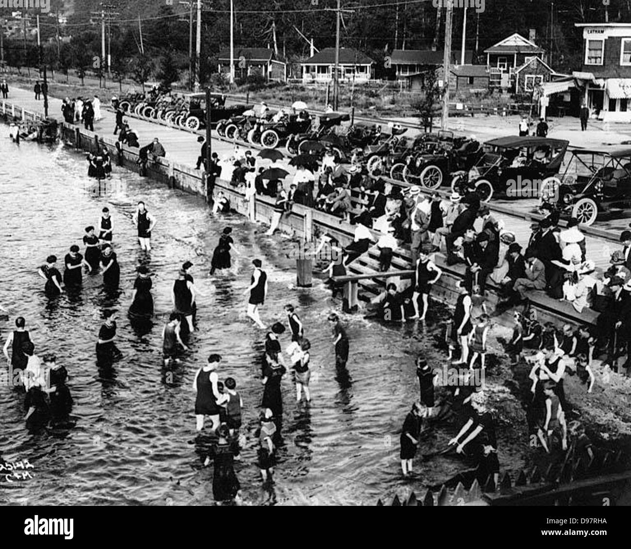 The bathing beach Black and White Stock Photos & Images - Alamy