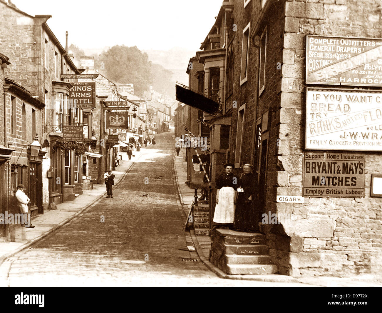 Pateley Bridge High Street early 1900s Stock Photo - Alamy