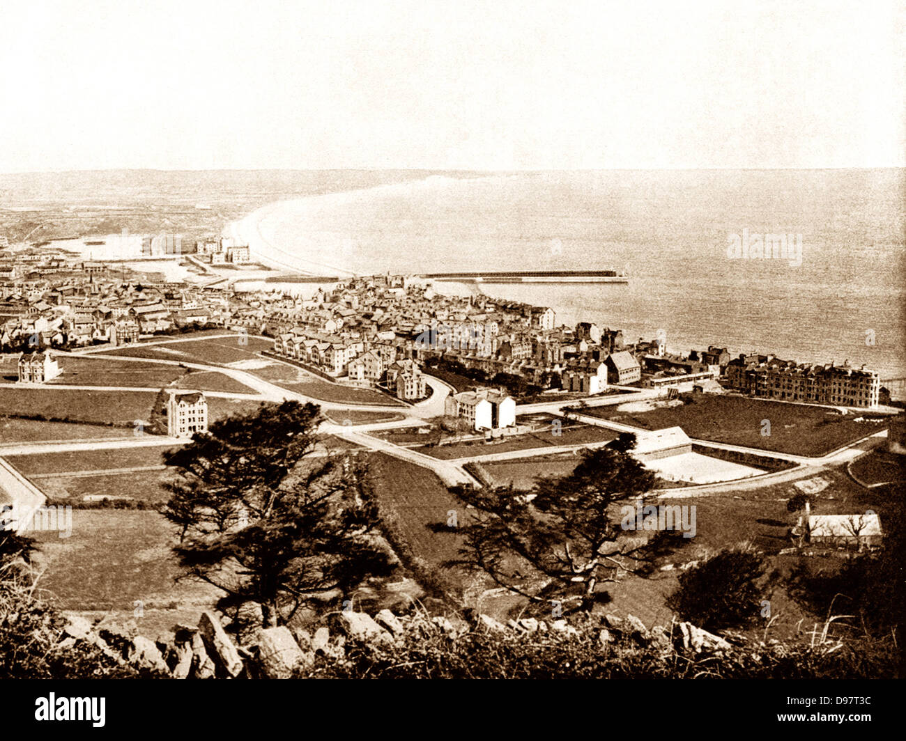 Ramsey from Albert Tower Isle of Man early 1900s Stock Photo - Alamy