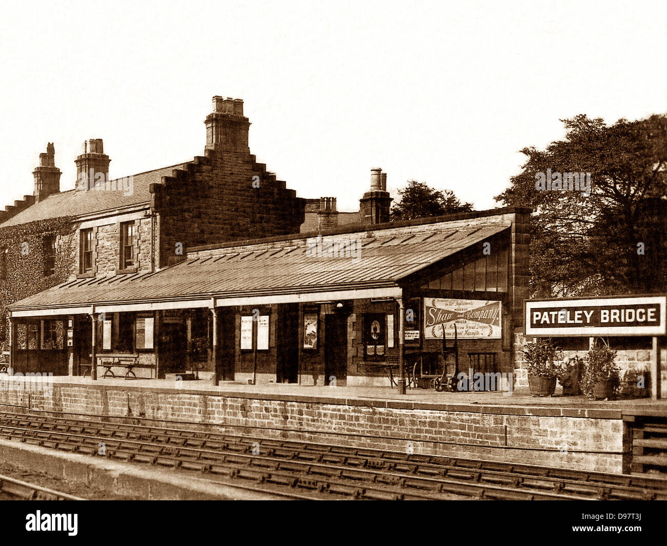 Pateley Bridge Railway Station early 1900s Stock Photo - Alamy