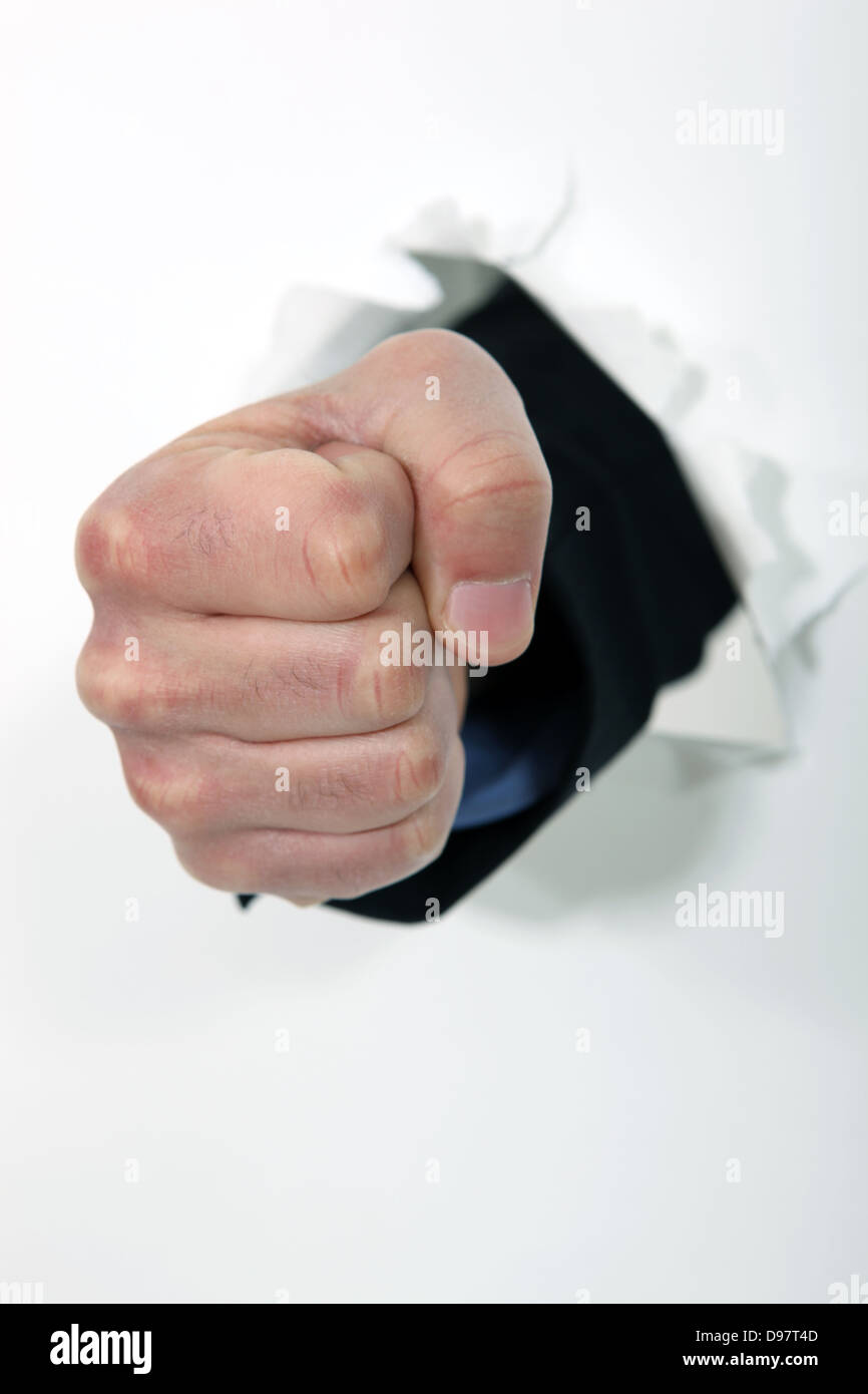 Fist punching through wall hi-res stock photography and images - Alamy