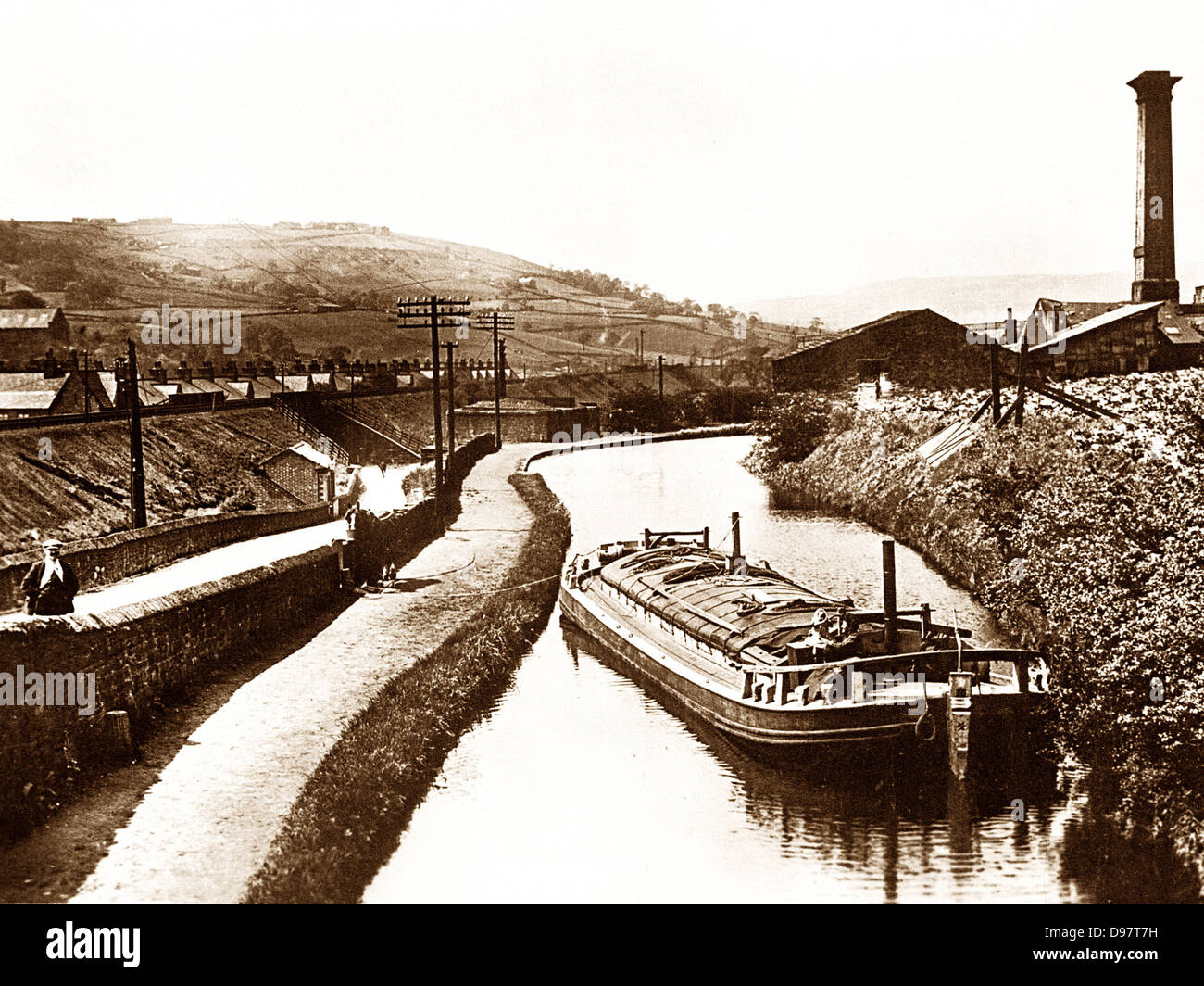 Copley Halifax Canal early 1900s Stock Photo - Alamy