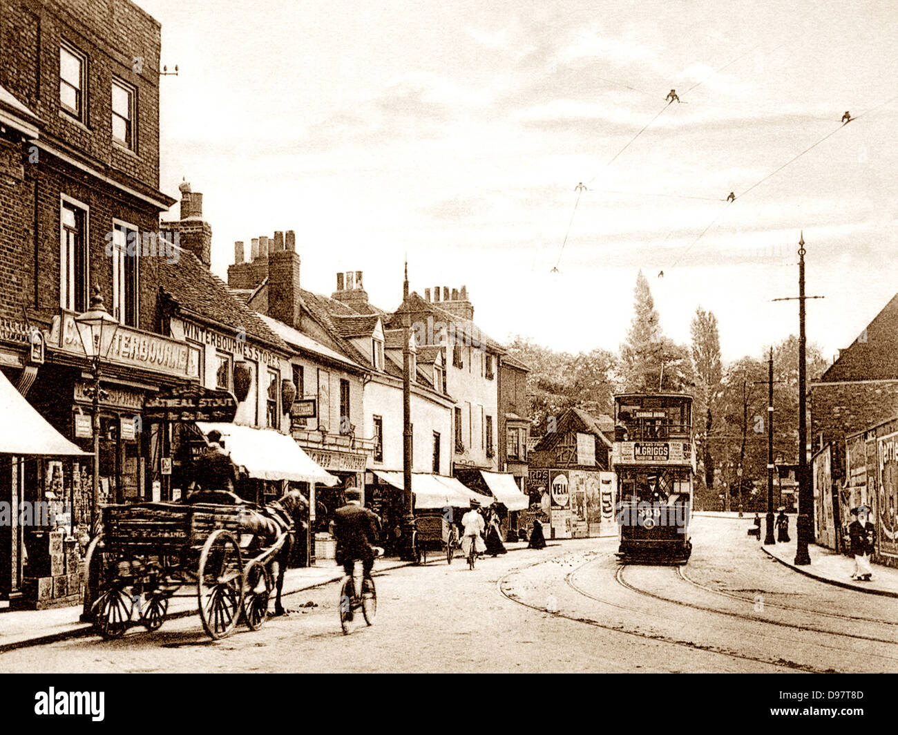 Hampton Wick High Street early 1900s Stock Photo - Alamy