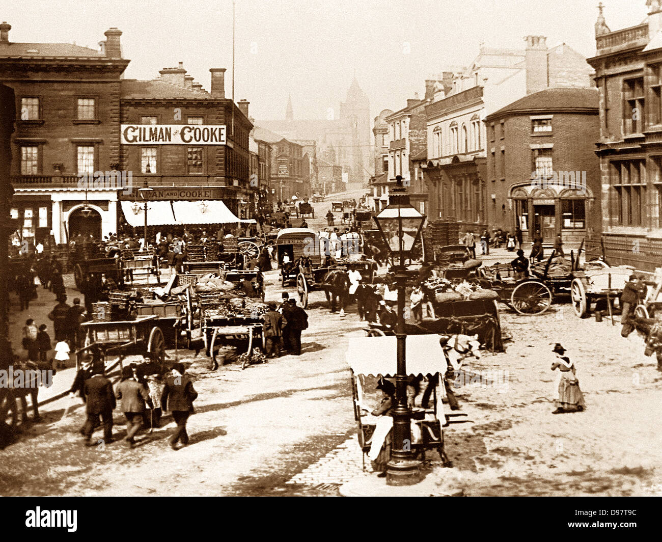 Hanley Town Road early 1900s Stock Photo - Alamy