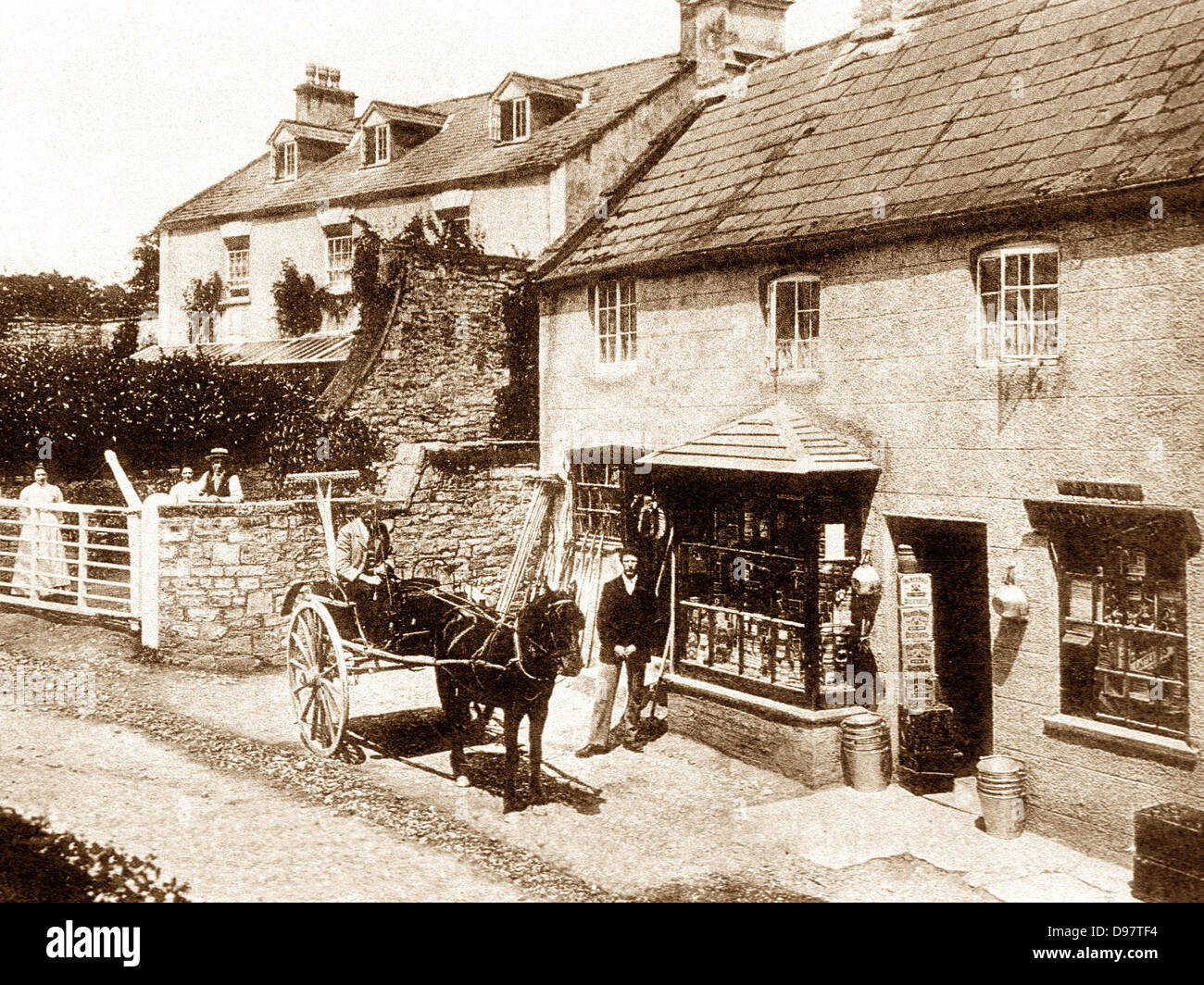 Theale Post Office and Rose Court early 1900s Stock Photo - Alamy