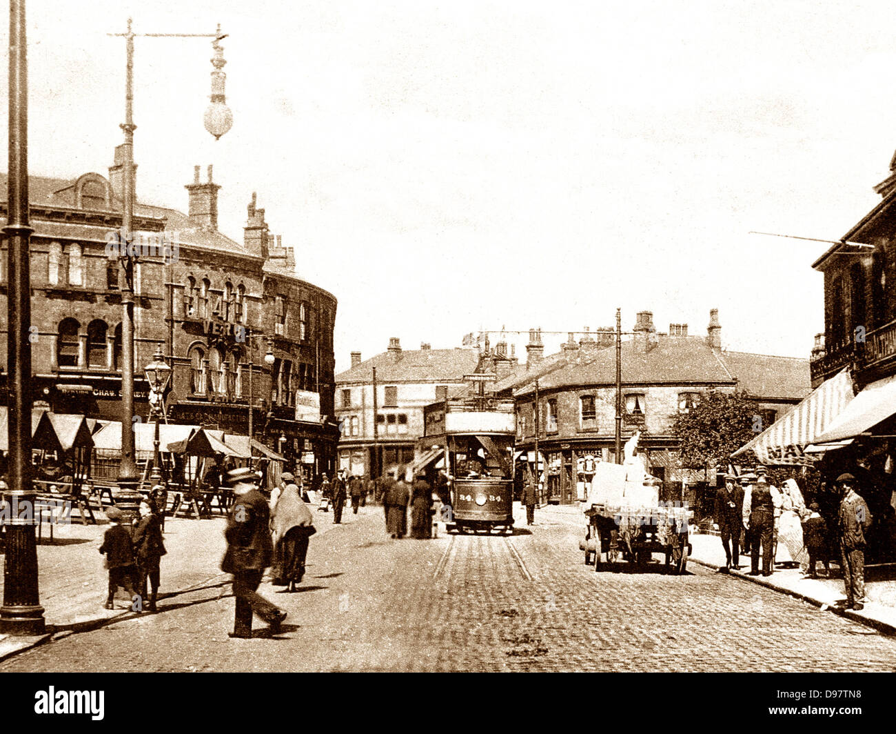 Batley Market Place early 1900s Stock Photo - Alamy