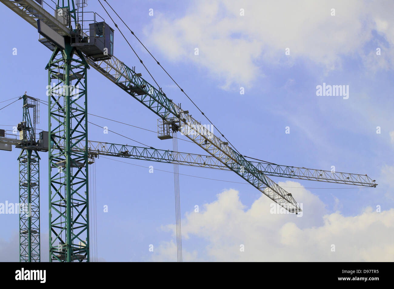 Two construction cranes hi-res stock photography and images - Alamy