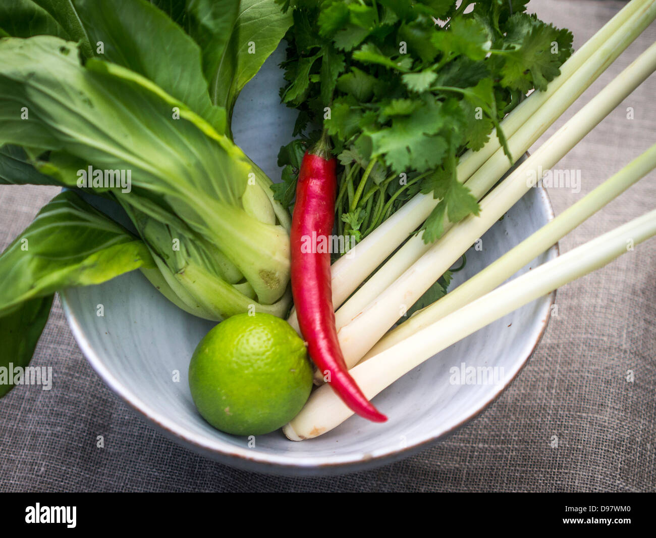 Some popular ingredients in Thai cooking Stock Photo - Alamy