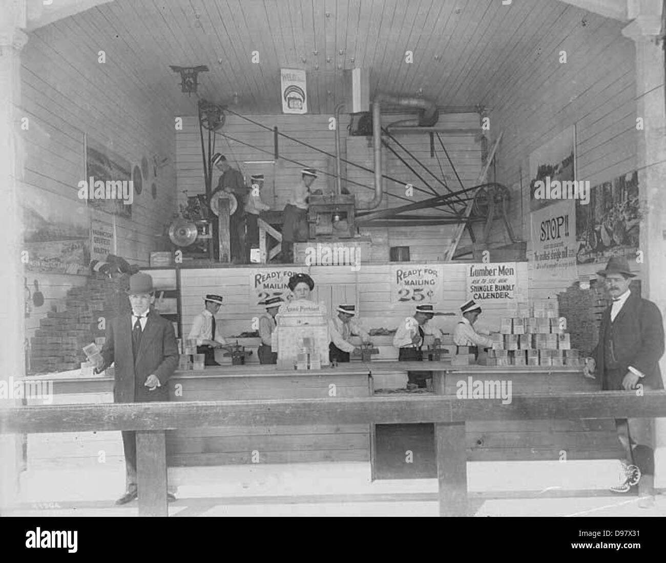 A photograph showcasing the smallest shingle mill in the world ...