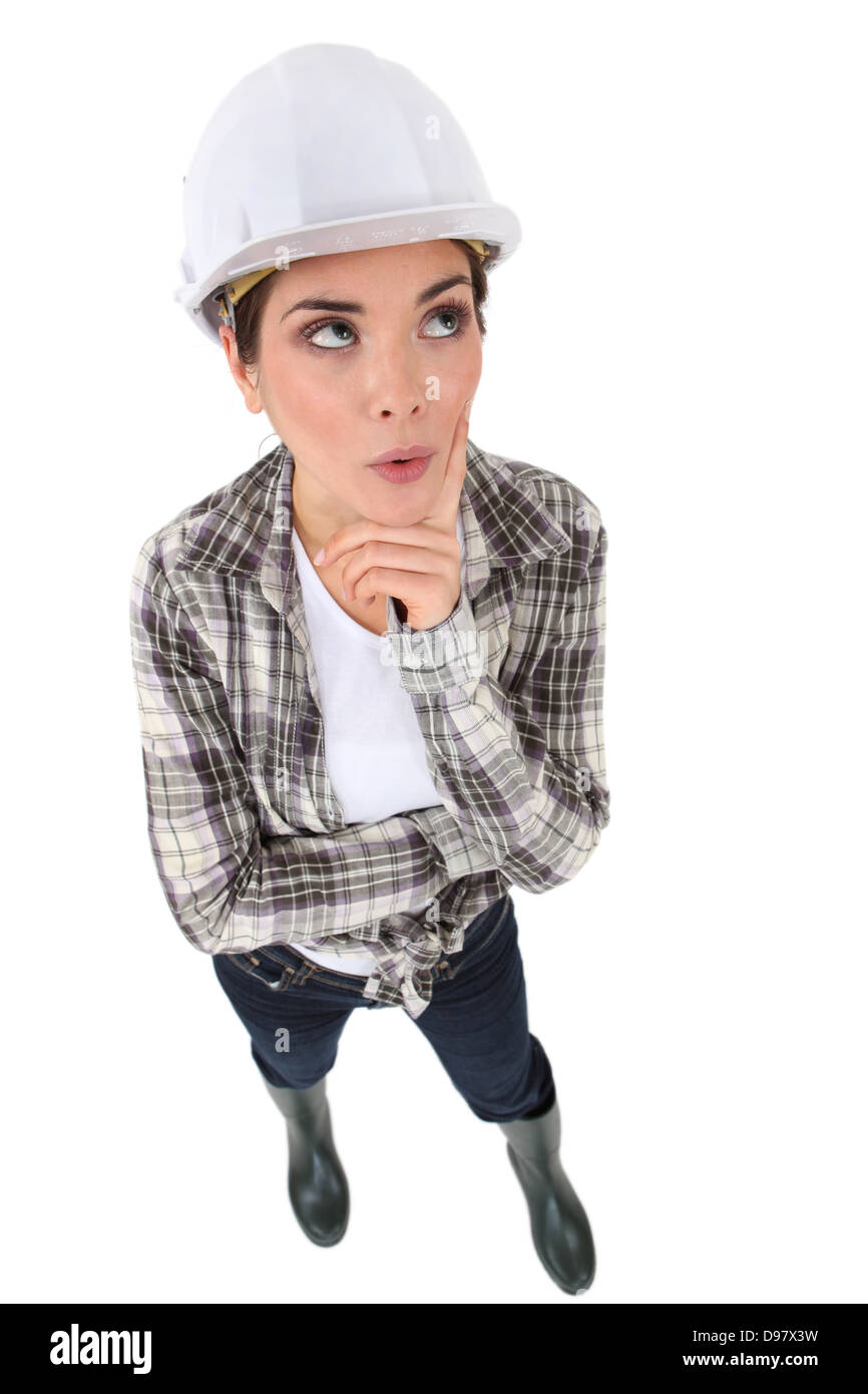 Thinking woman problem solving Cut Out Stock Images & Pictures - Alamy