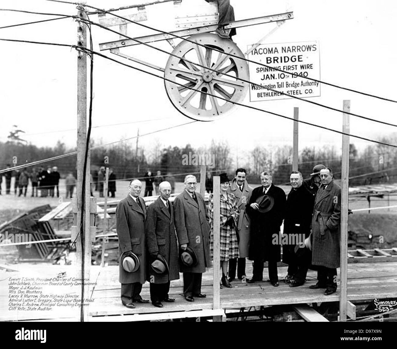 The first wire was spun for the Tacoma Narrows Bridge in Tacoma ...