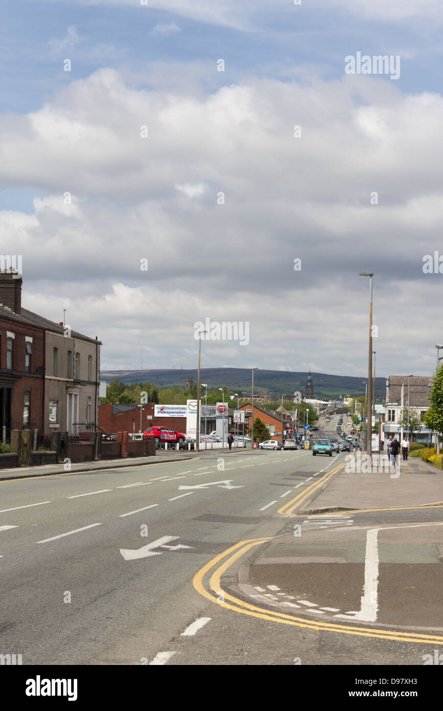 Manchester Road in Bolton looking from Raikes Lane, through the Burnden ...