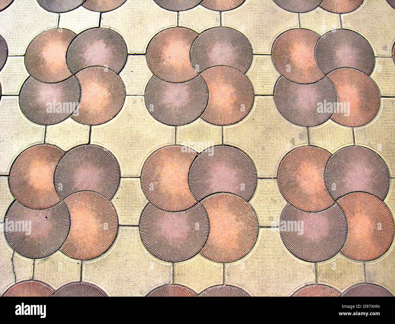 The image of tile with round patterns on sidewalk Stock Photo - Alamy