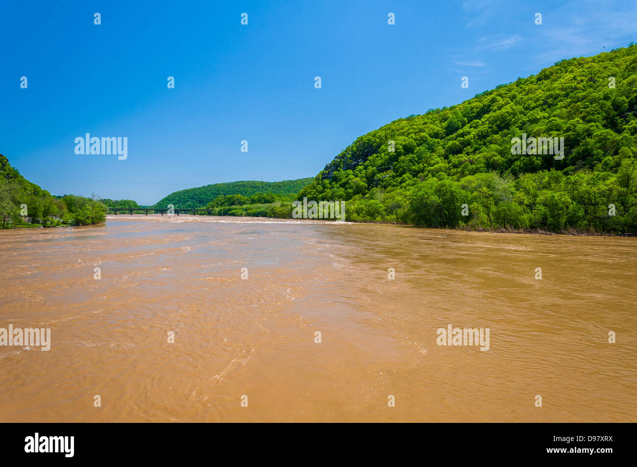 Spring flooding on the Potomac River in Harper's Ferry, West Virginia ...