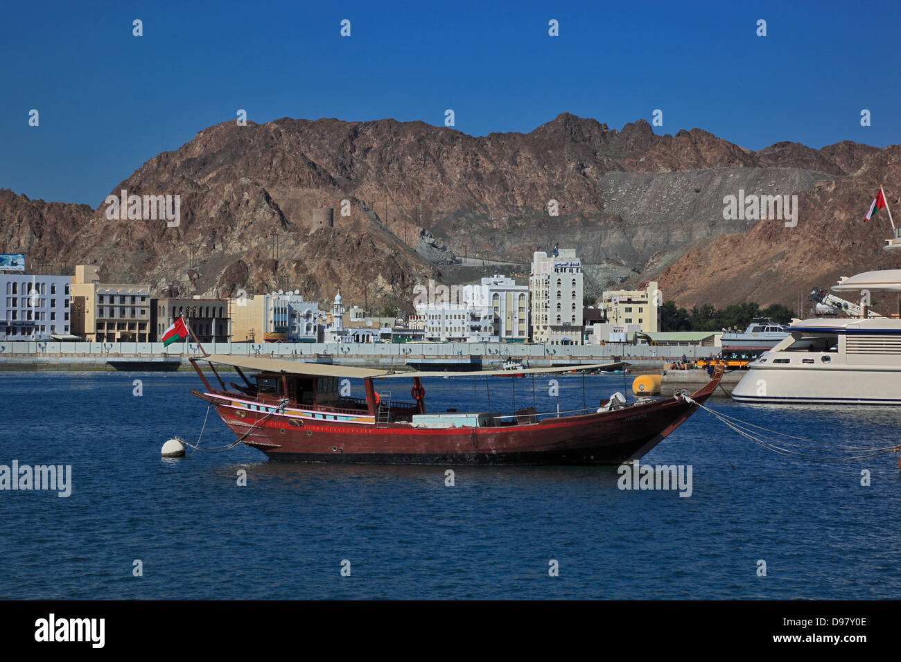 Old Dhau in the harbour of Muthra, Muscat, Oman Stock Photo - Alamy
