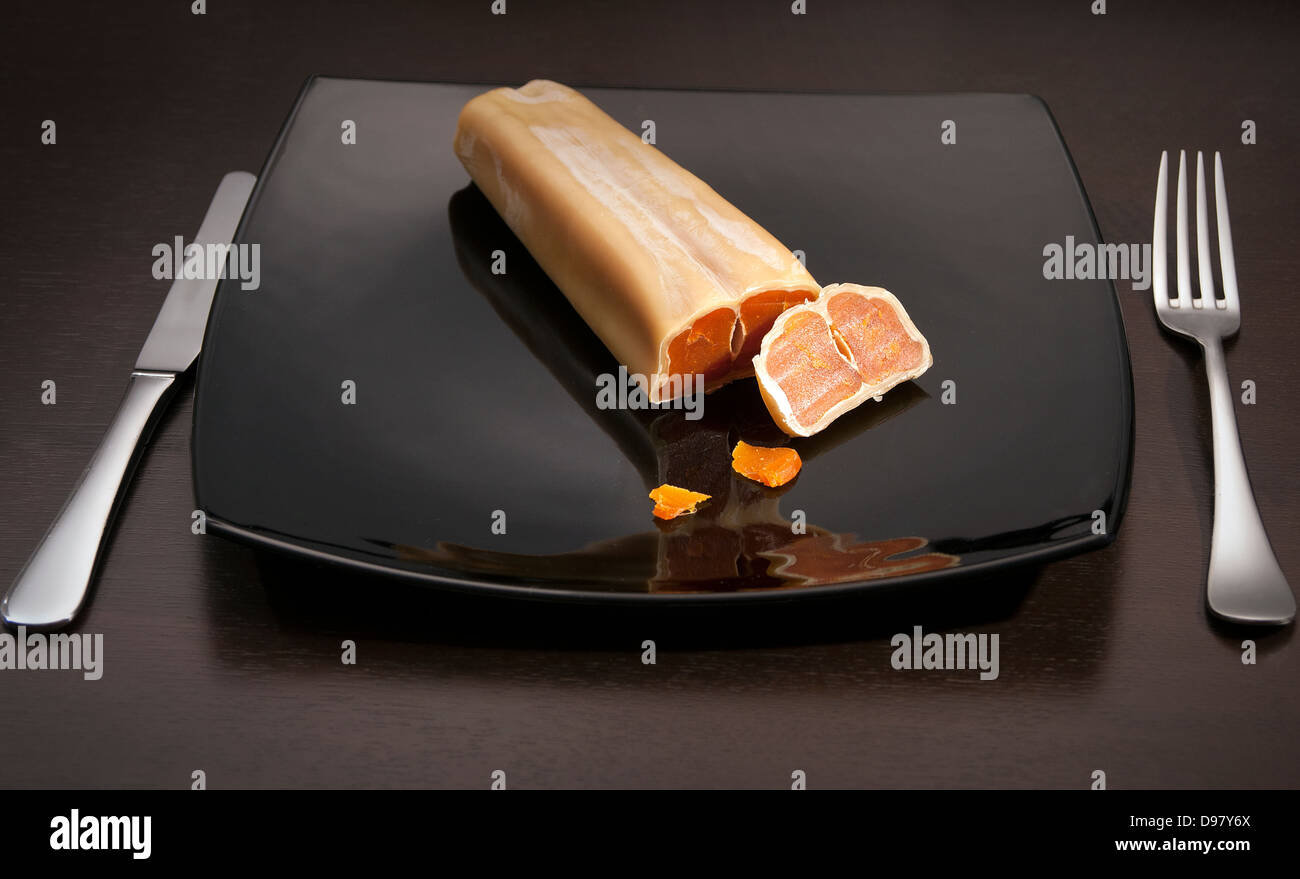 Dried mullet roe wrapped in beeswax- greek bottarga (avgotaraho Stock ...