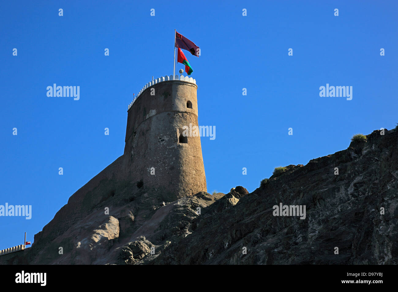 Military tower of the fort Mirani, Muscat, Oman Stock Photo - Alamy