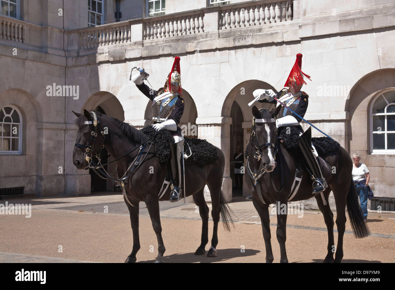 Royal Guards at The House Of Cavalry, London, England, UK, GB Stock ...