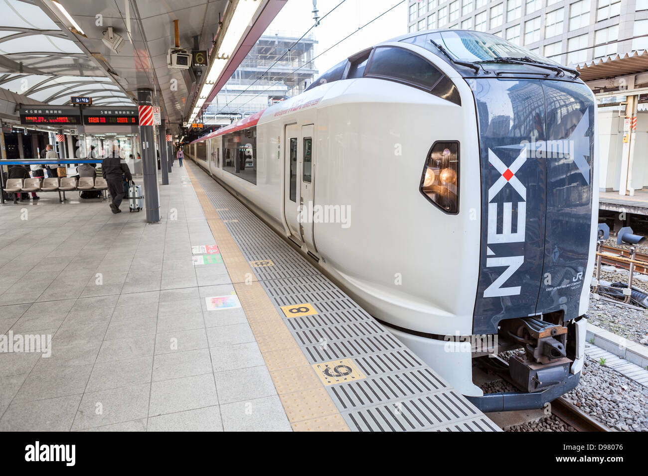 NEX - Narita Express train is a transfer from Tokyo city to airport in ...