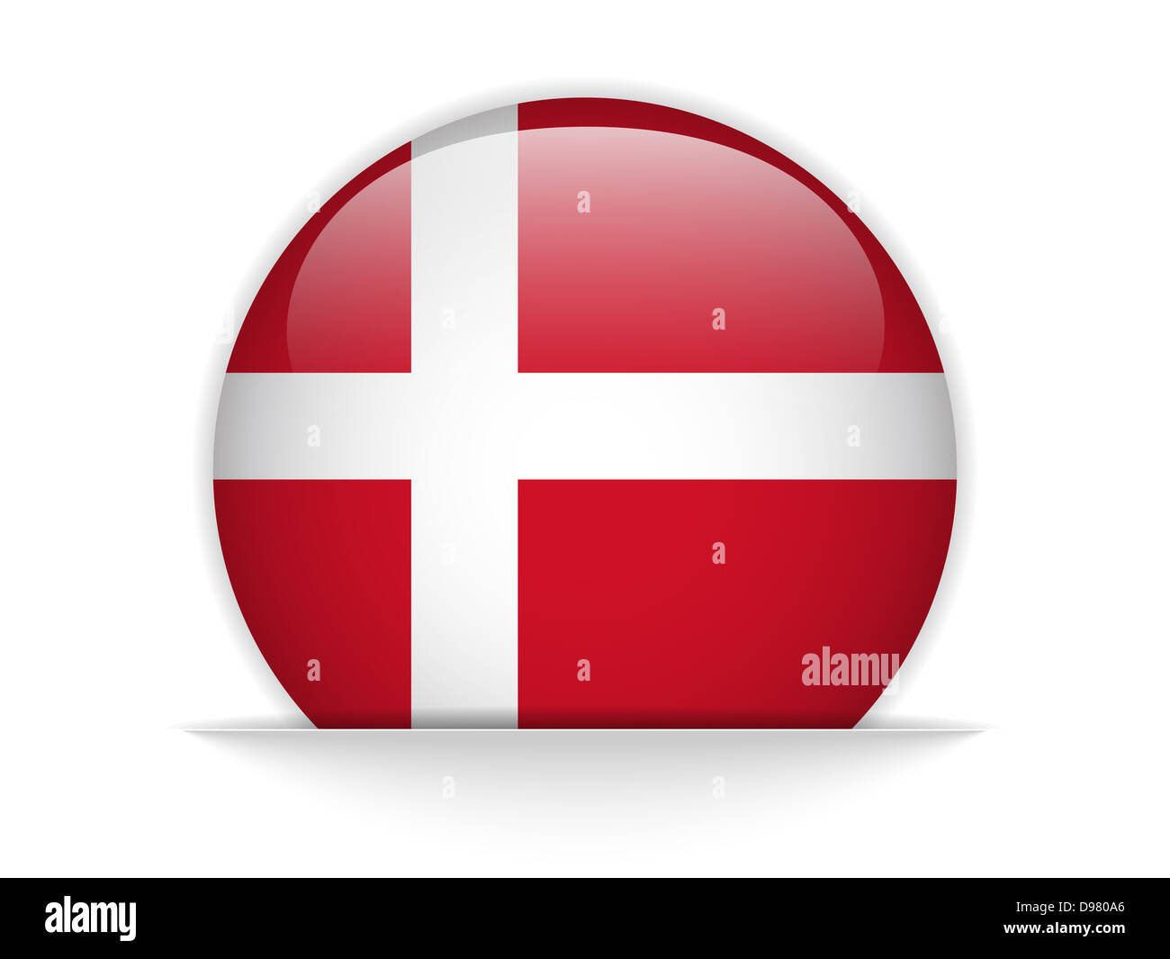 Vector - Denmark Flag Glossy Button Stock Photo - Alamy