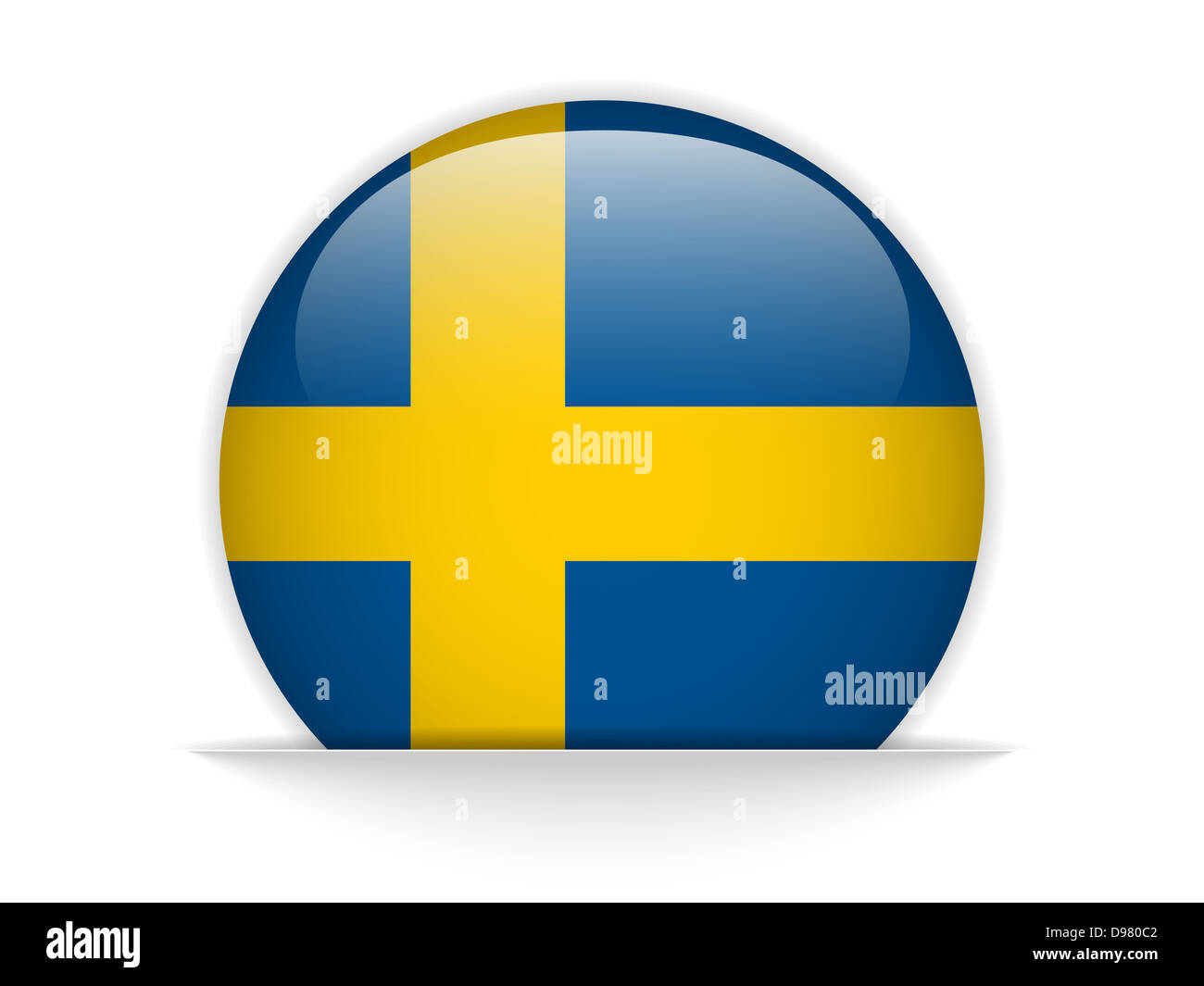 Vector - Sweden Flag Glossy Button Stock Photo - Alamy