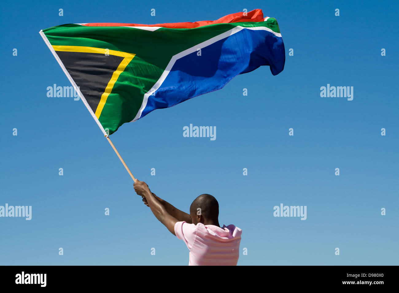 South african flag waving hi-res stock photography and images - Alamy