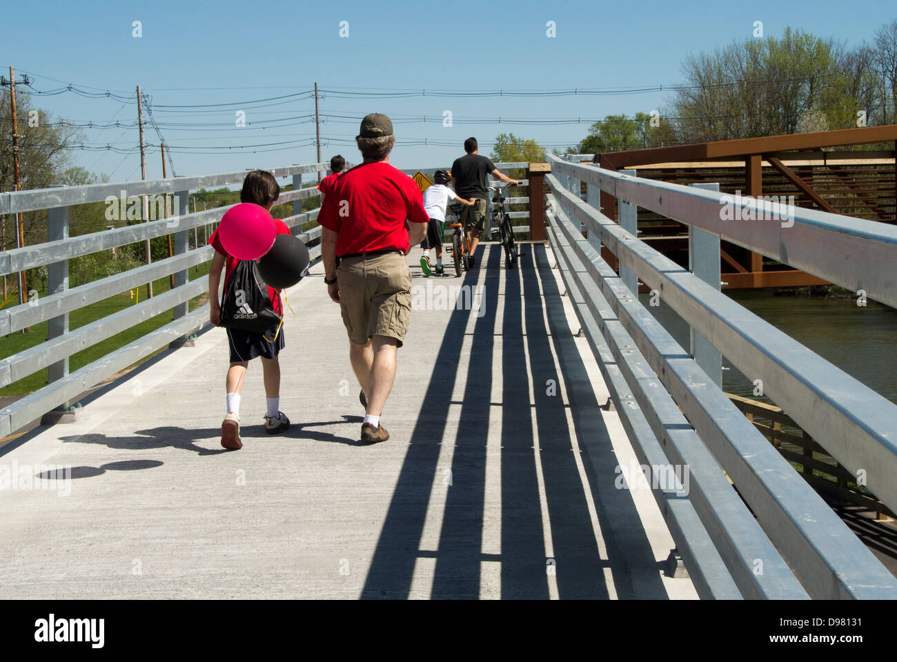 Pedestrian bridge over the Erie Canal Stock Photo - Alamy
