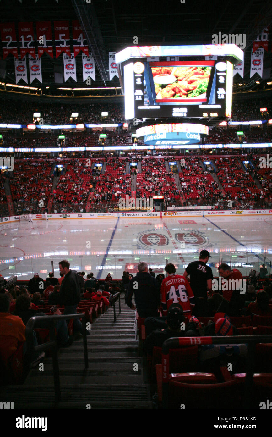 Intermission at a Montreal Canadiens Hockey game inside the Bell Centre ...
