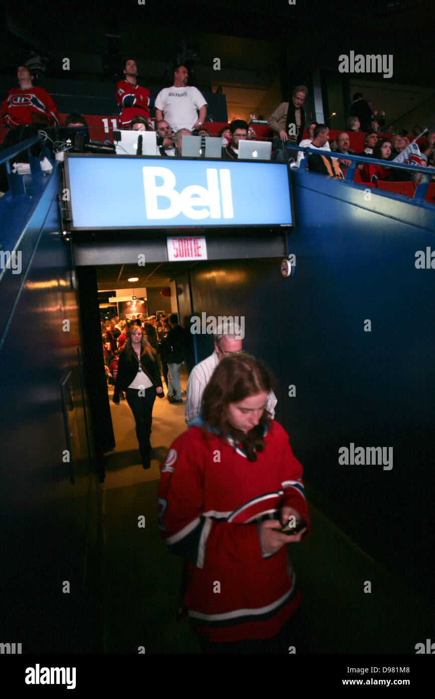 Intermission at a Montreal Canadiens Hockey game inside the Bell Centre ...