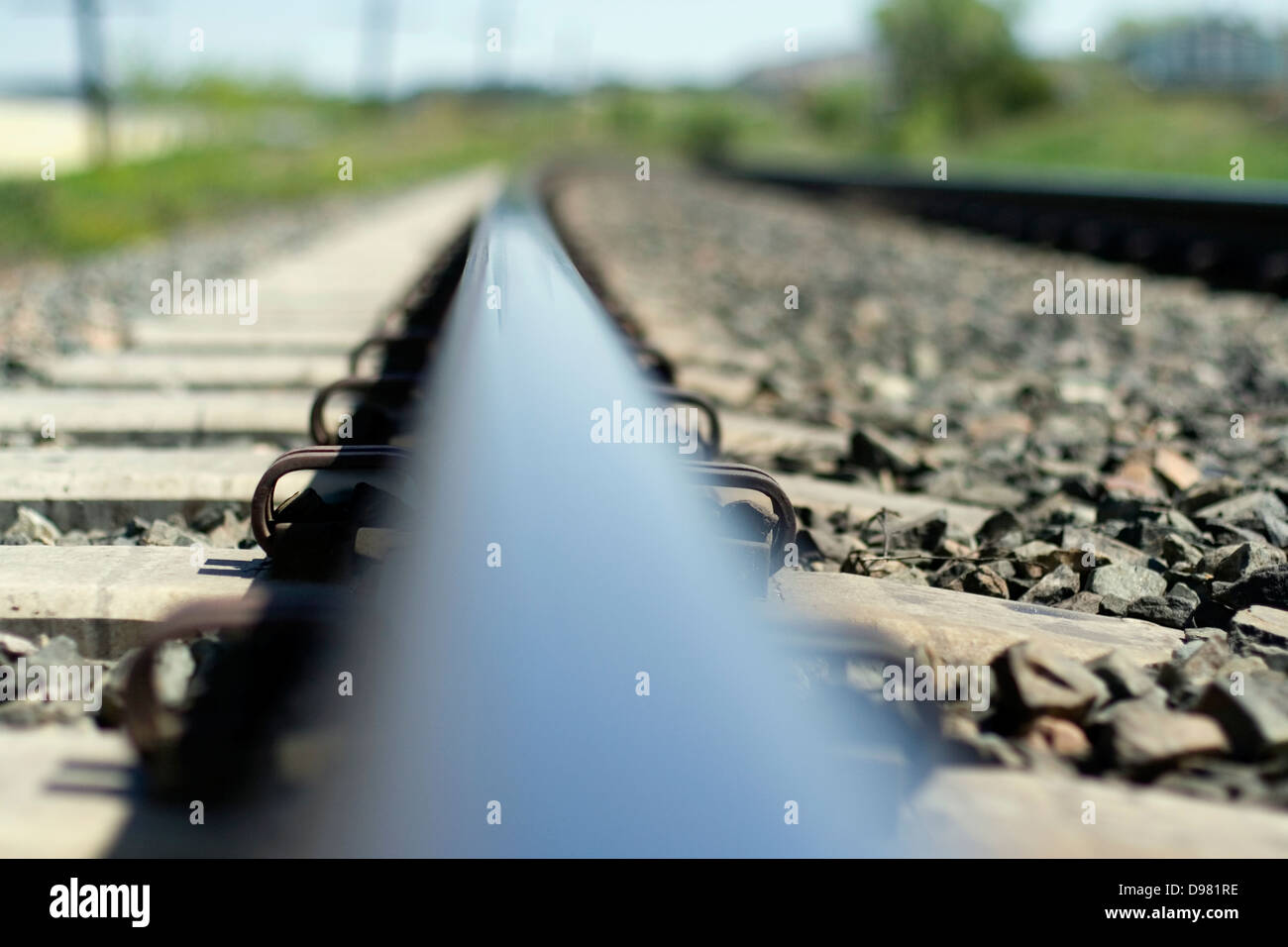 Rail road train tracks daytime hi-res stock photography and images - Alamy