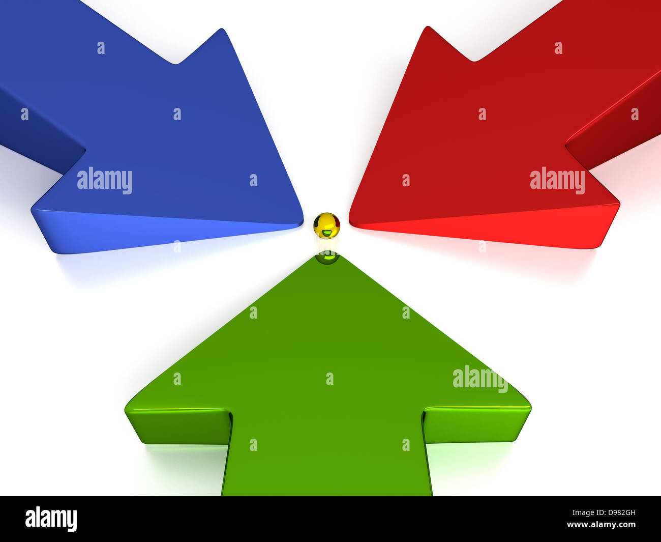 3D Arrows - 3 Colors - Production - Green / Red / Blue Stock Photo - Alamy