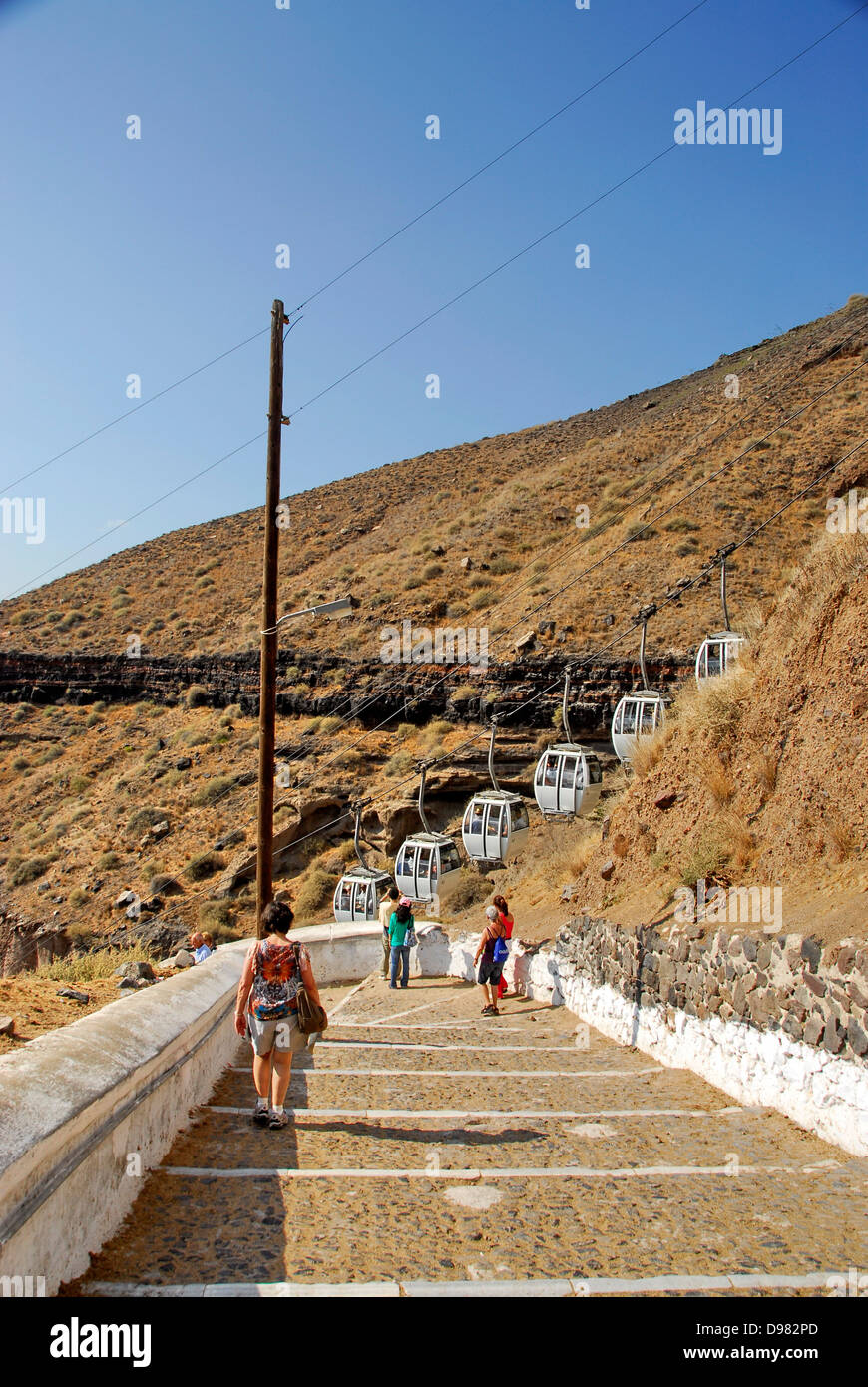 Greece santorini cruise ships cable car hi-res stock photography and ...