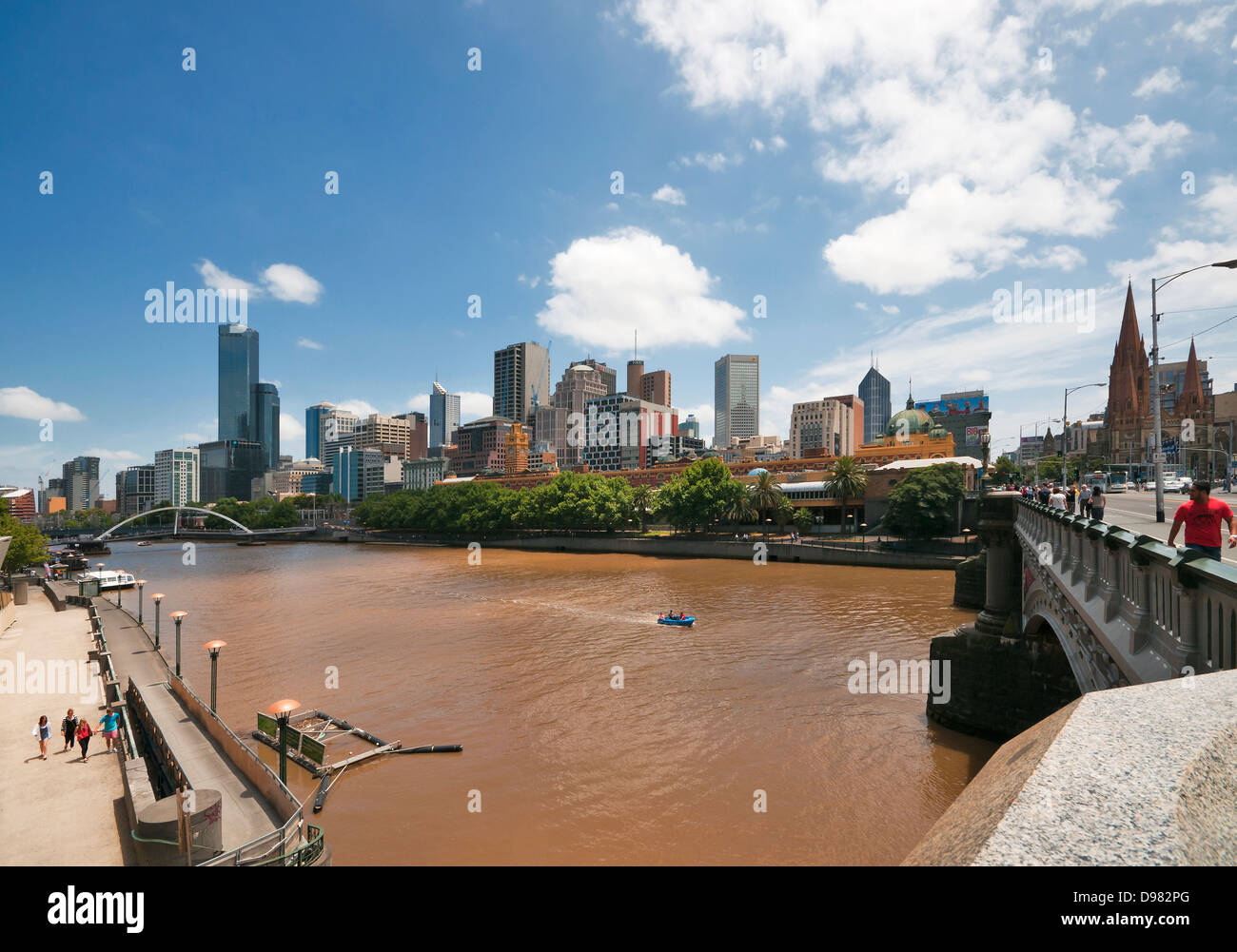 Southbank and Princess Bridge Yarra River Melbourne Australia Stock ...