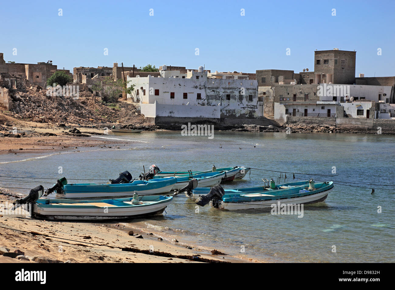 in the old fishing harbour of Mirbat in the south of Oman Stock Photo ...