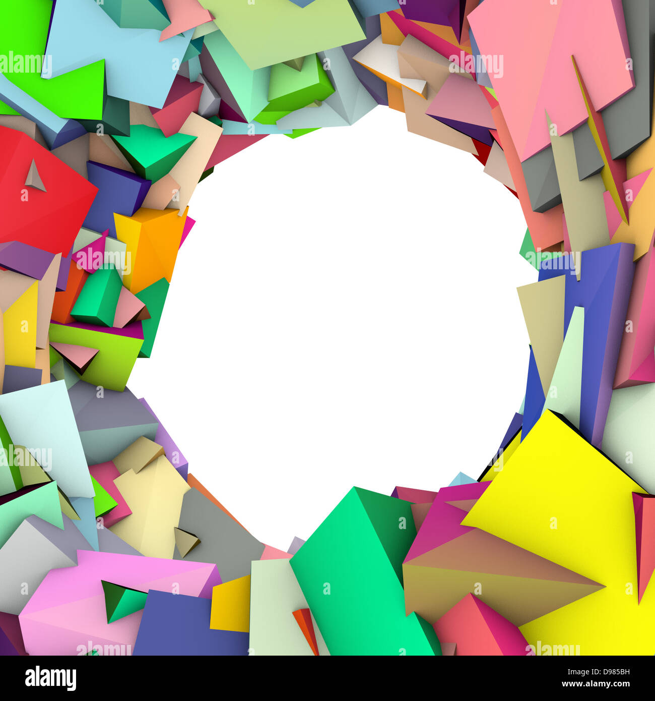 circular abstract rainbow color spiked shape on white Stock Photo - Alamy