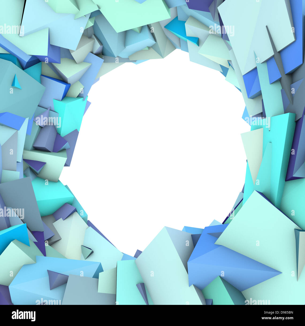 circular abstract blue spiked shape on white Stock Photo - Alamy