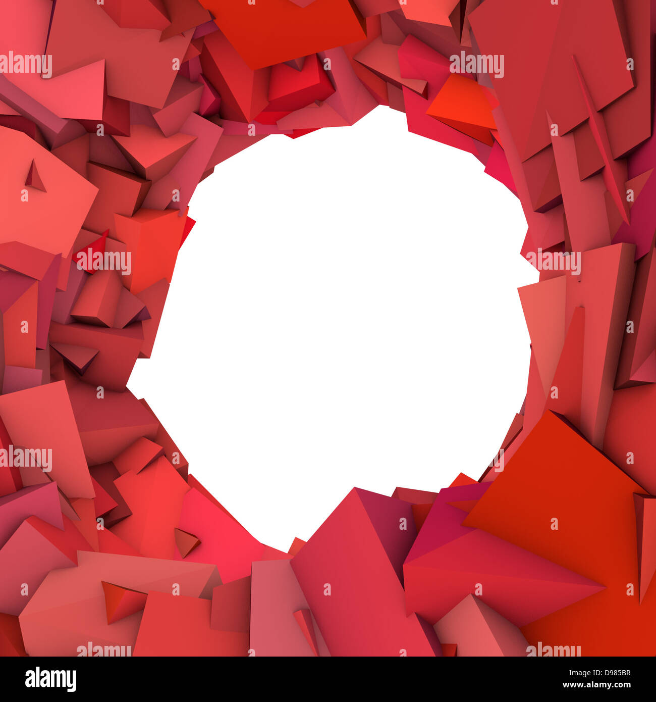 circular abstract pink red spiked shape on white Stock Photo - Alamy