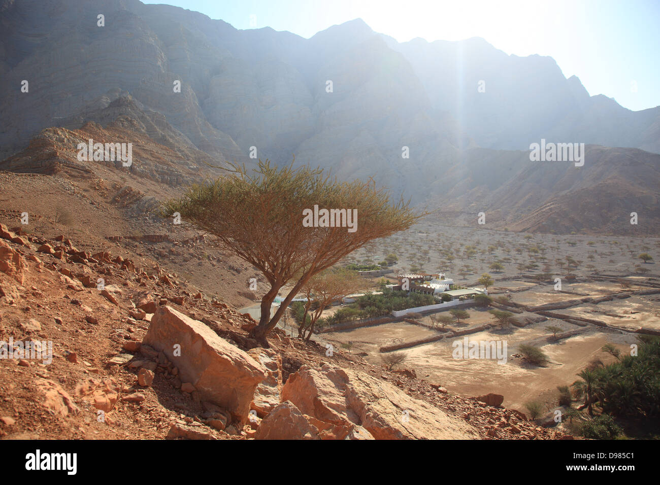 Scenery in the bay of Bukha, in the granny's niches enclave of Musandam ...
