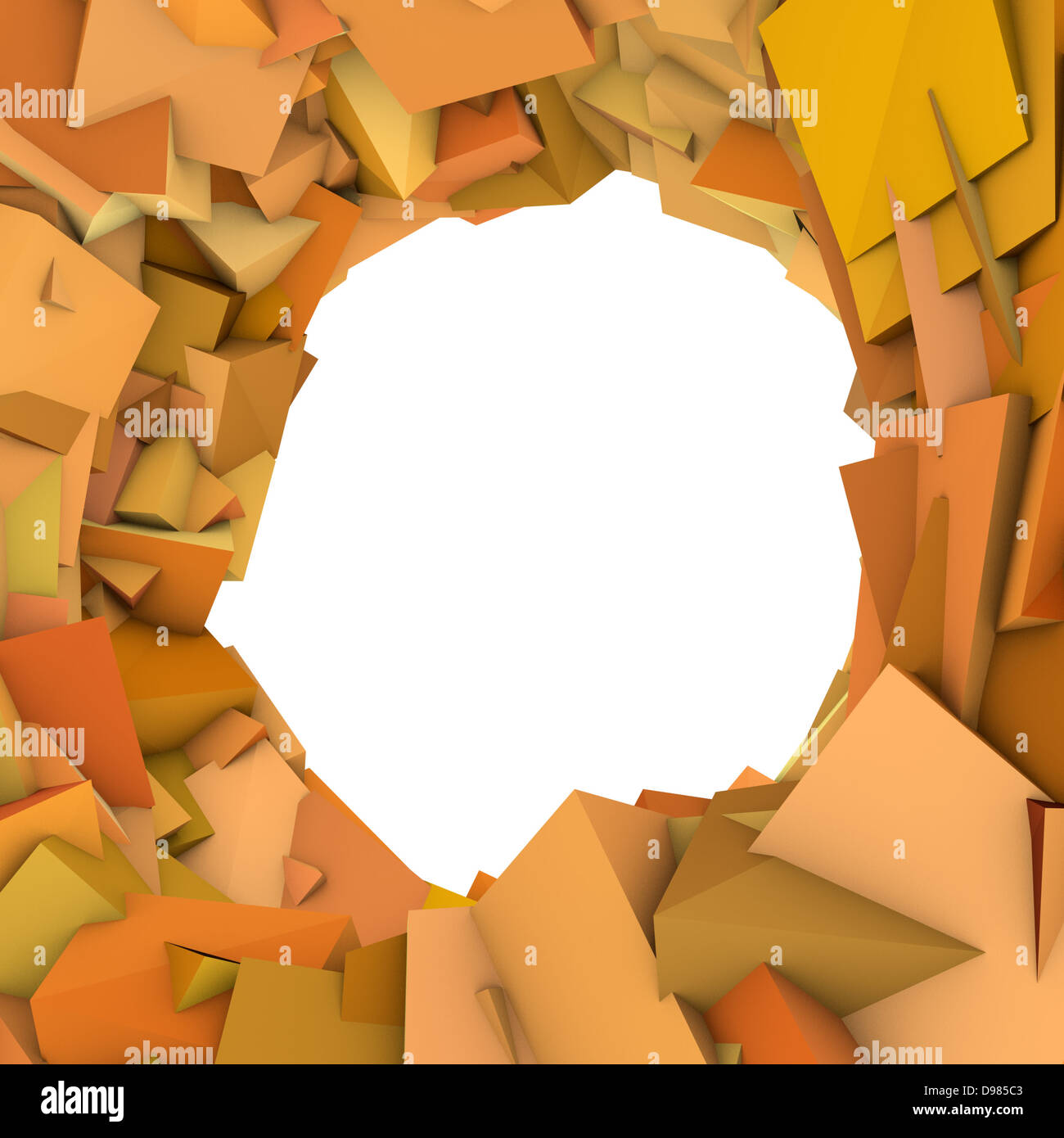 circular abstract orange spiked shape on white Stock Photo - Alamy