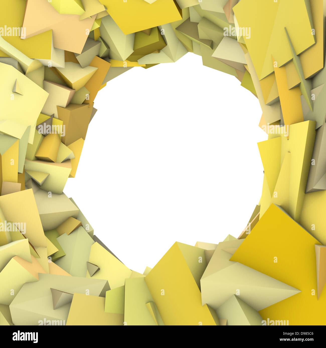 circular abstract yellow spiked shape on white Stock Photo - Alamy