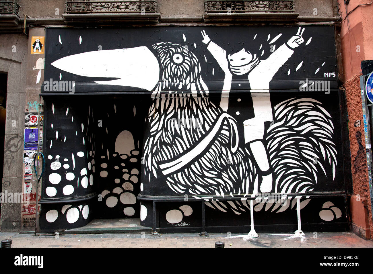 Funky, painted shop front, Malasaña, Madrid, Spain Stock Photo - Alamy