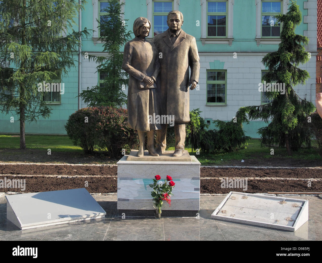 Radom, Poland. 13th June 2013. Monument of Polish former president Lech ...