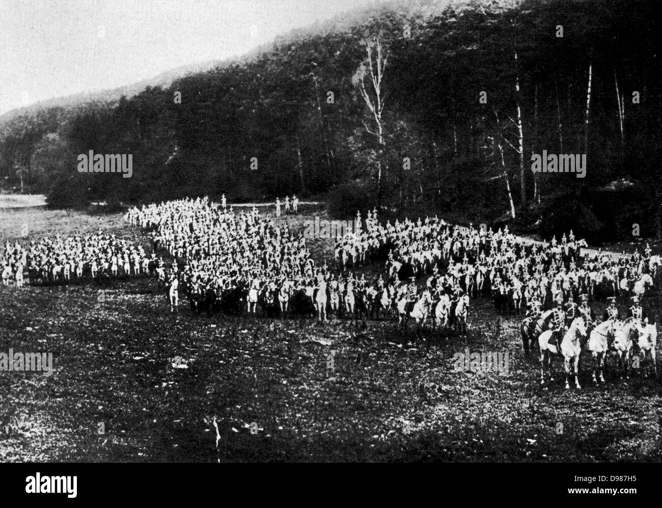 The Death's-head Hussars. The German Crown Prince is the figure at the ...