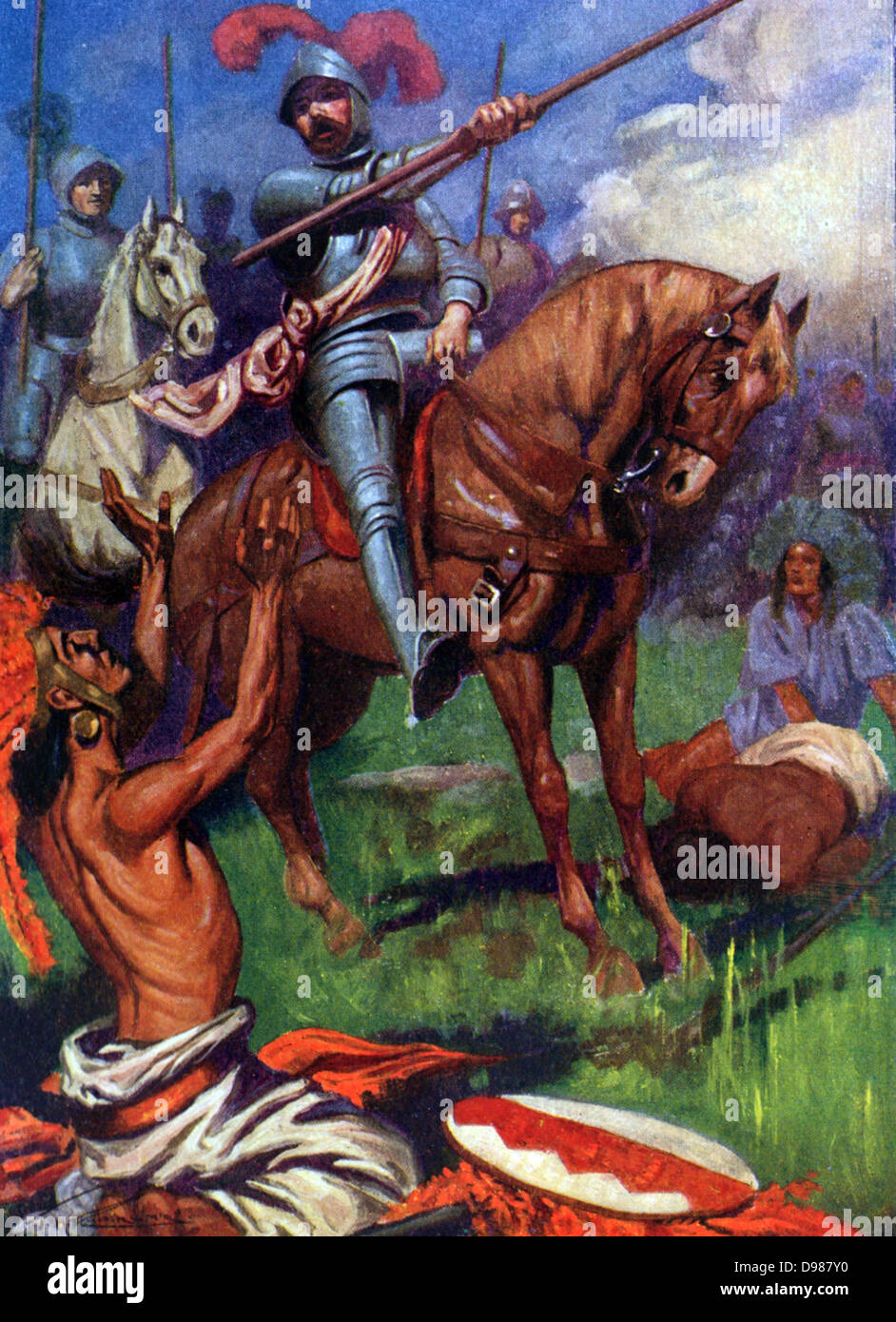 Cortez addresses his soldiers Stock Photo - Alamy